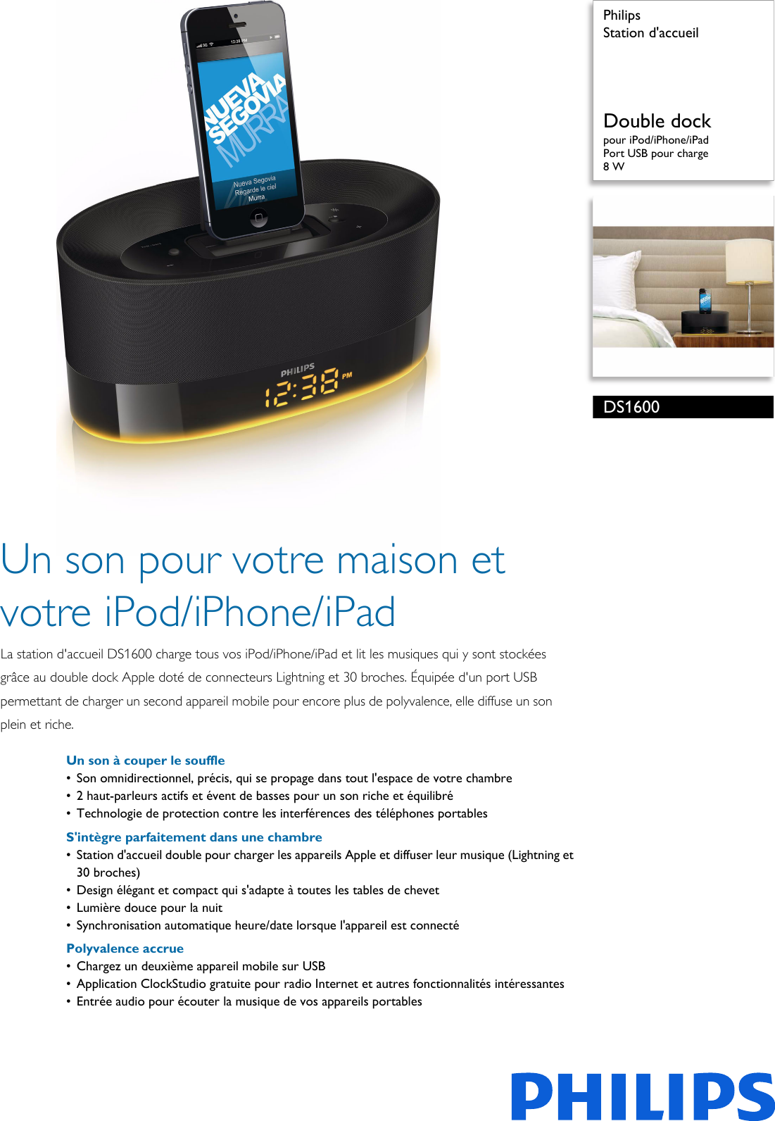 Philips DS1600/12 Leaflet DS1600_12 Released France (French) User ...