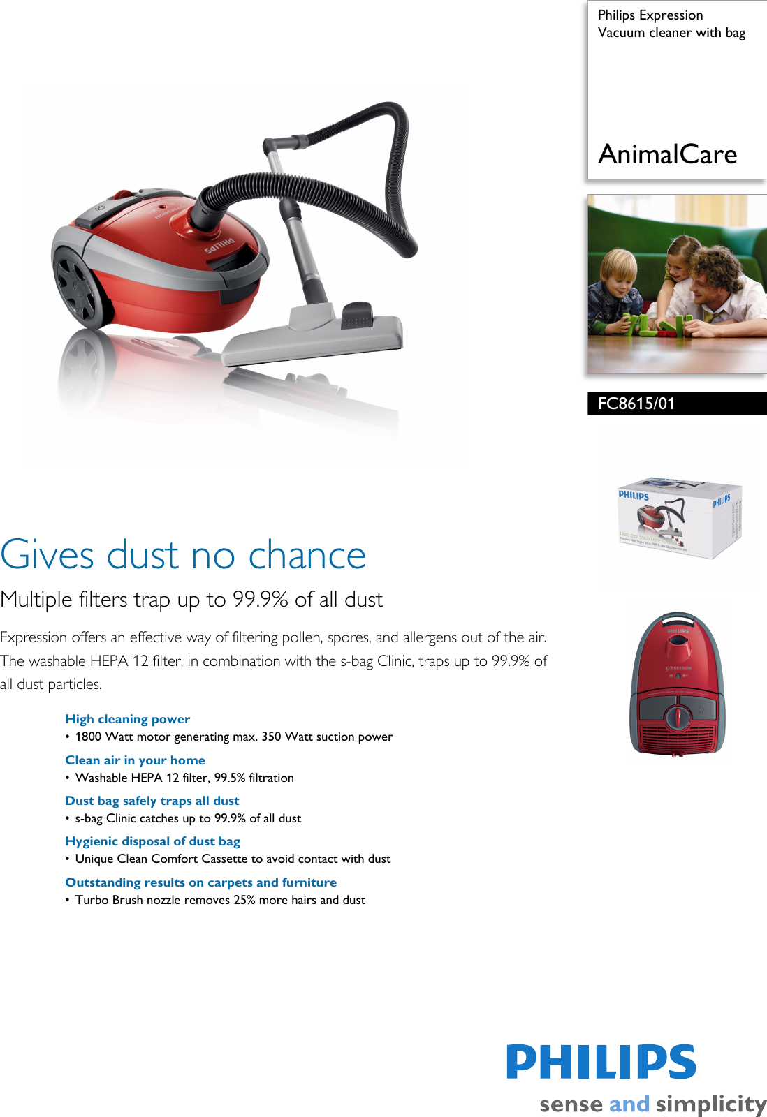 Philips FC8615/01 Vacuum Cleaner With Bag User Manual Leaflet Fc8615 01 ...