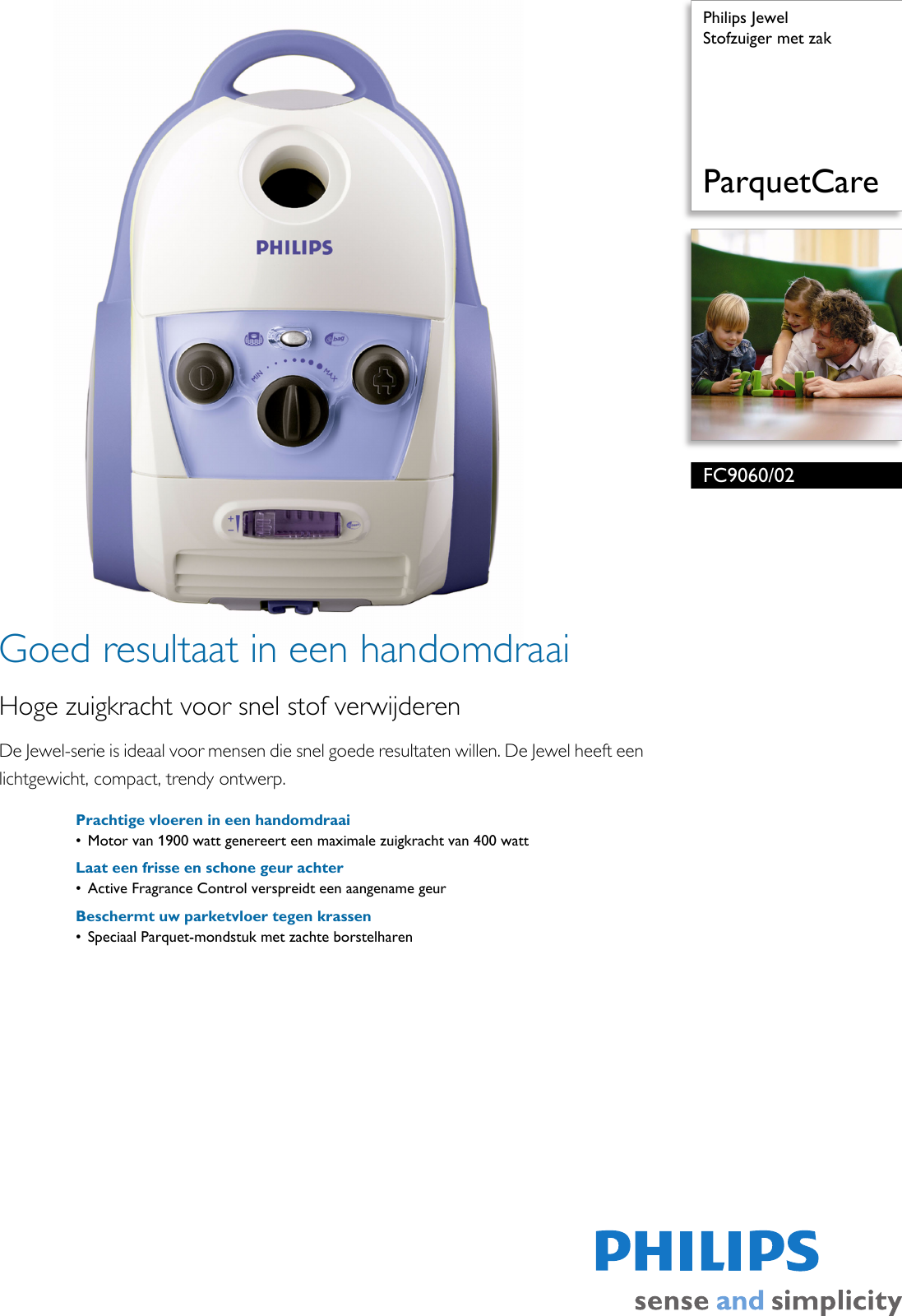 Philips FC9060/02 Stofzuiger Met Zak User Manual Brochure Fc9060 02 Pss ...