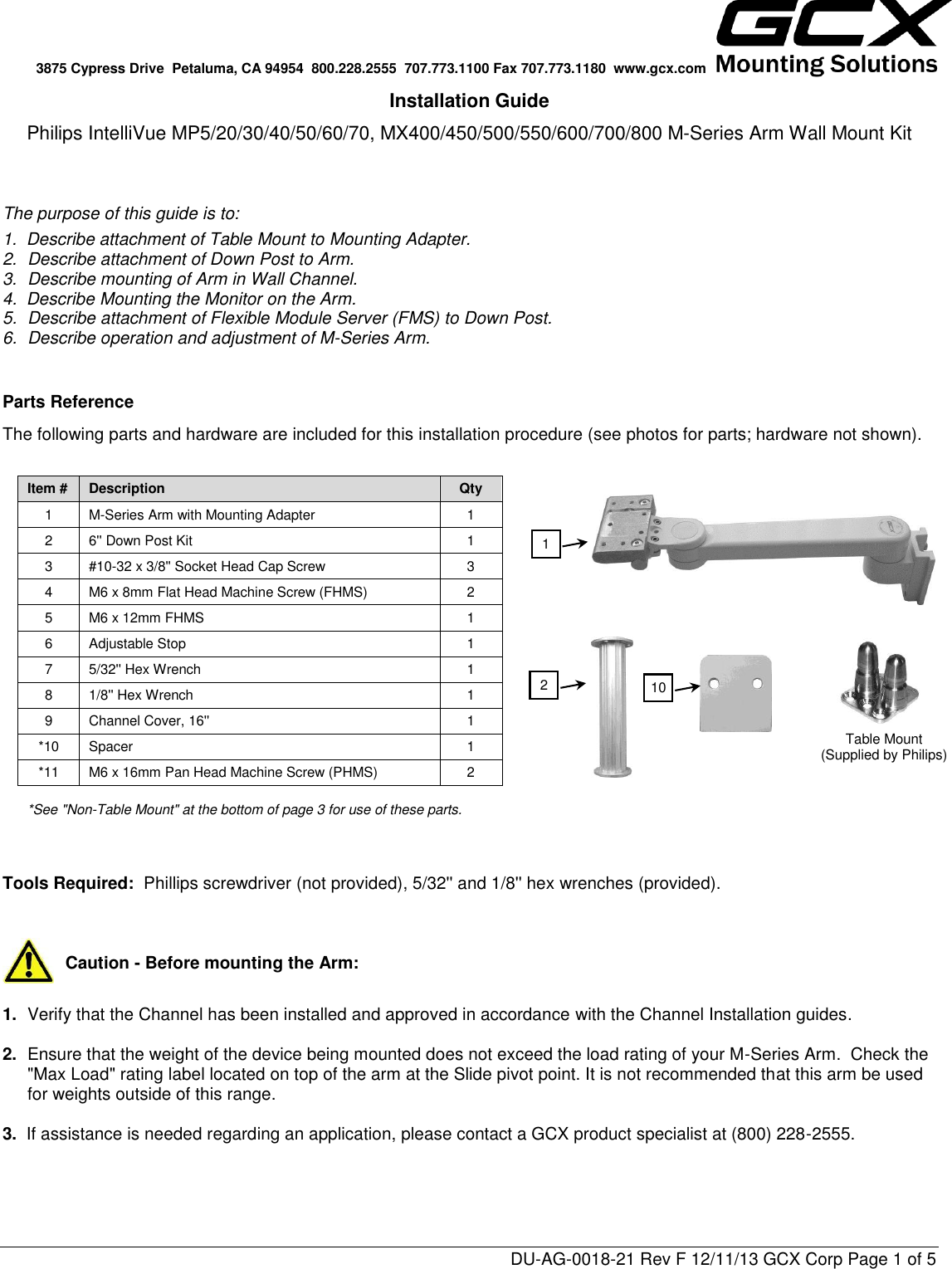 Philips MNT80 GCX Mounting Assembly Installation Guide User Manual ...