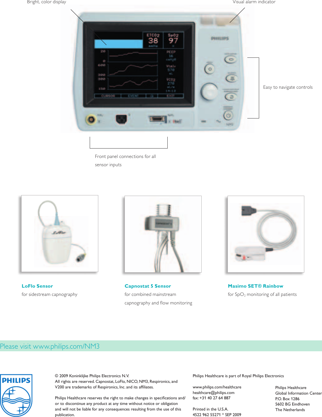 Philips NOCTN100 User Manual Product Brochure Respironics Respiratory ...