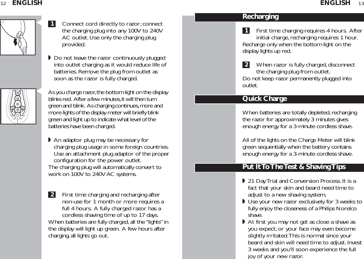 Philips Norelco 8170Xl Users Manual