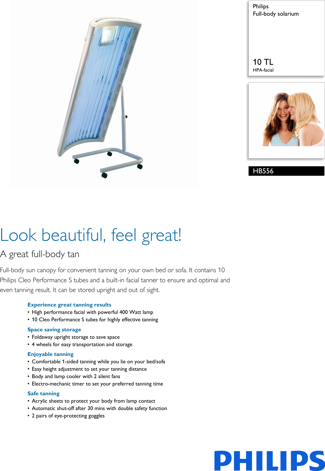 Philips HB556/01 Full body Solarium Leaflet Hb556 01 Pss