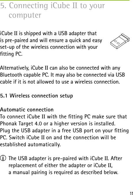 Phonak ICUBE2 Fitting Interface User Manual