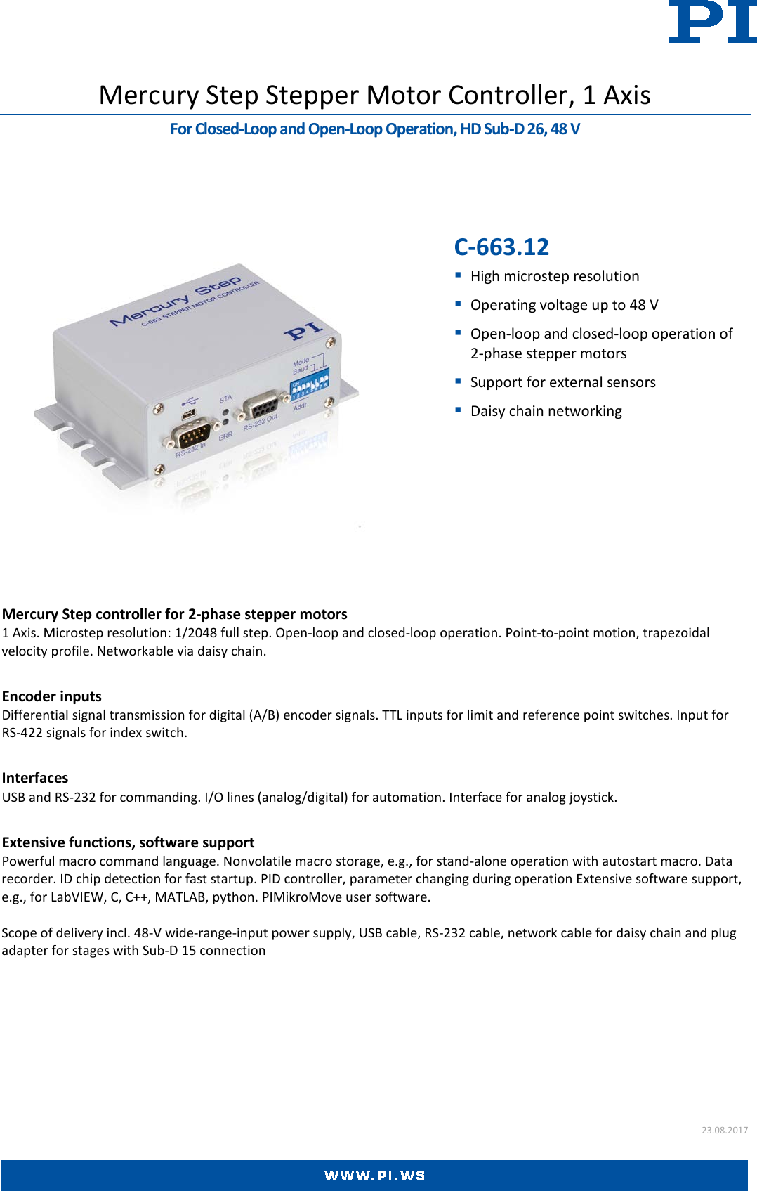 Physik Instrumente C 663.12 Datasheet