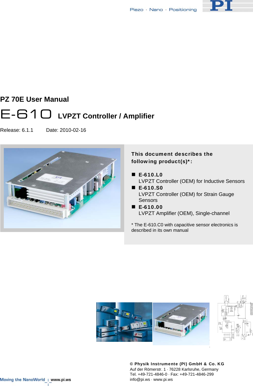 Physik Instrumente E 610_User_PZ70E611 610 User PZ70E611