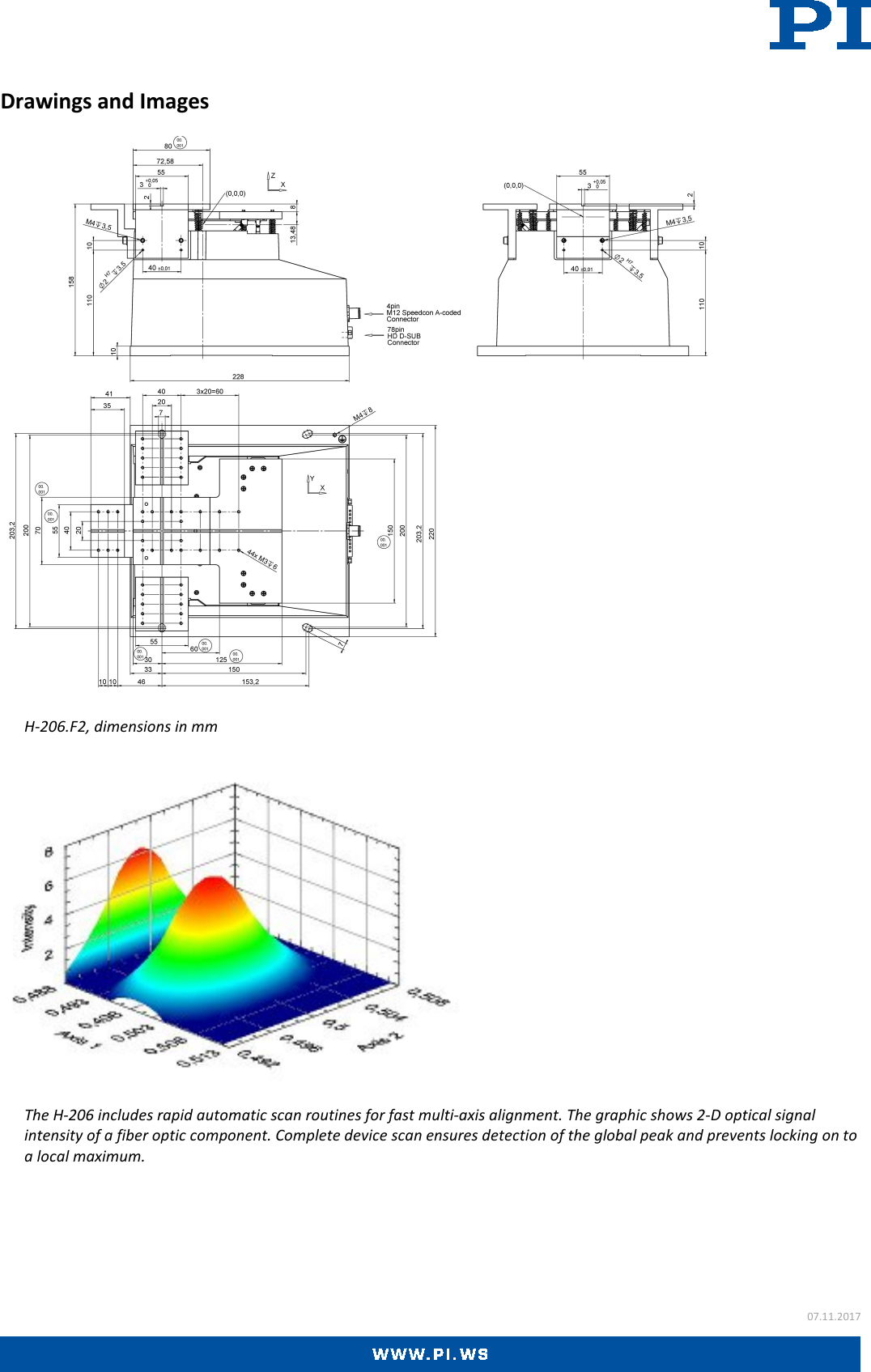 Physik Instrumente H 206 Datasheet