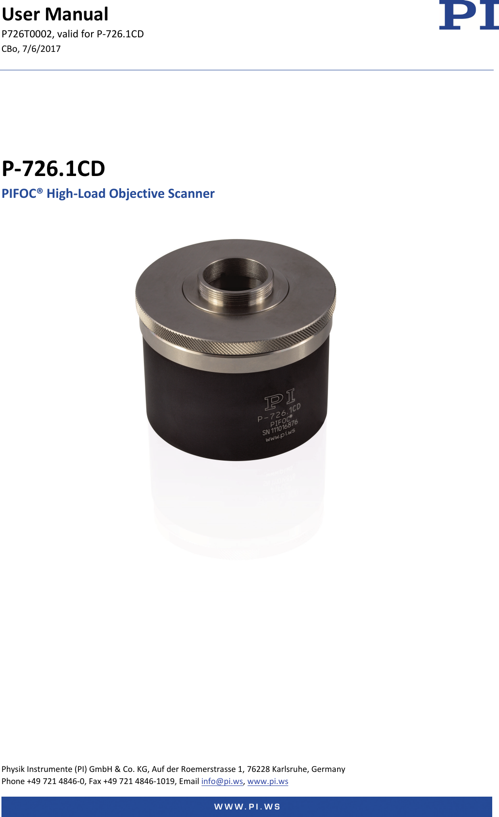 Physik Instrumente EN Technical Note Dokumentenvorlage P 726 User ...