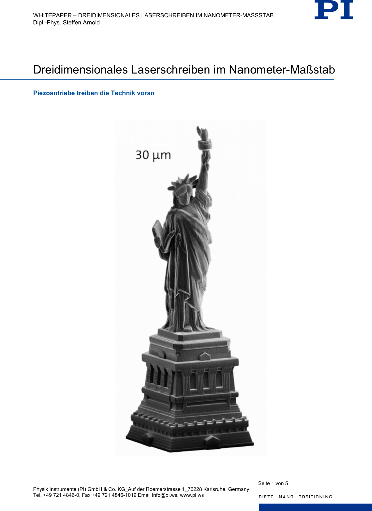 Physik Instrumente PI 3D Lithografie WP Pi1031