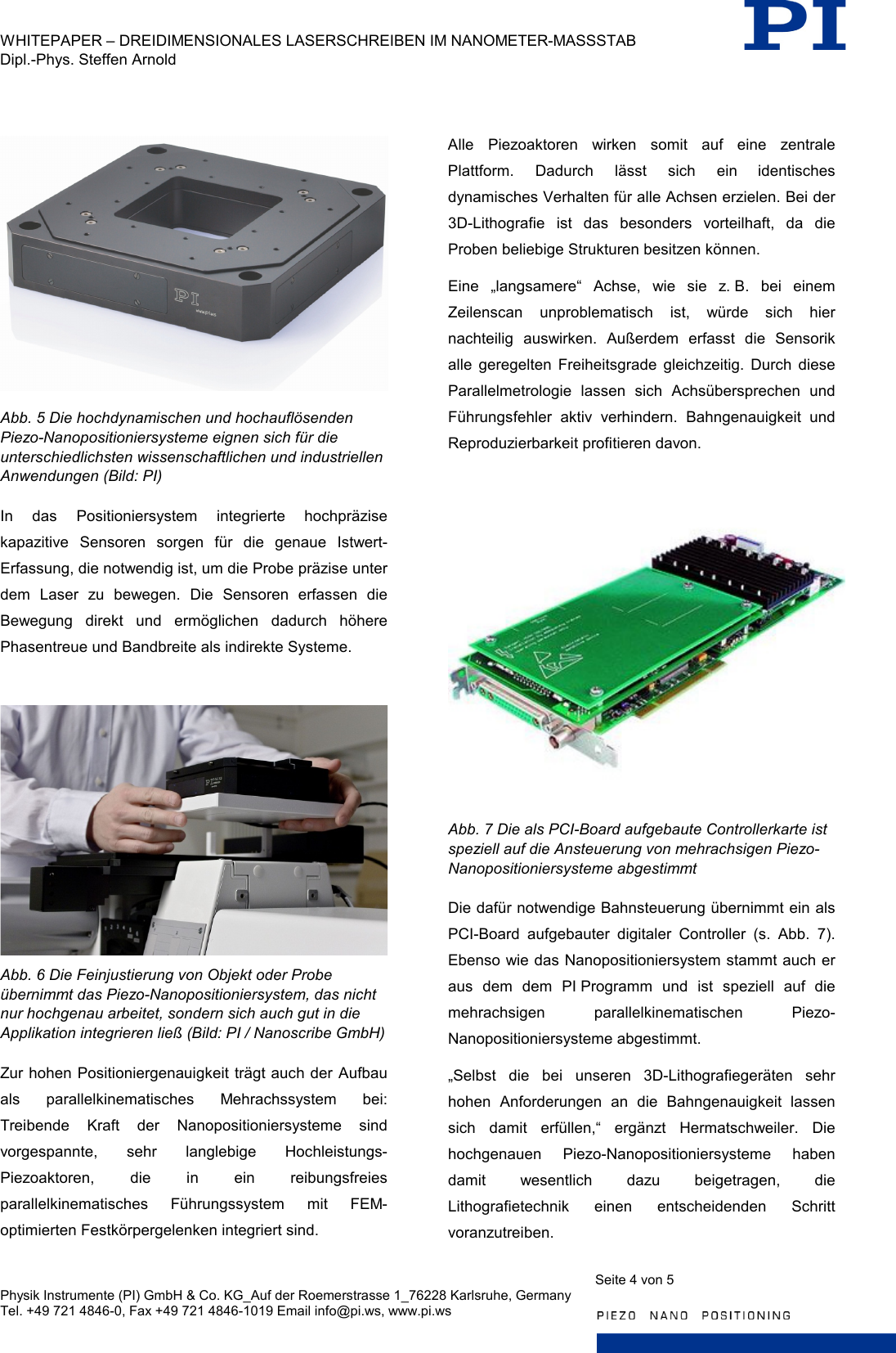 Physik Instrumente PI 3D Lithografie WP Pi1031