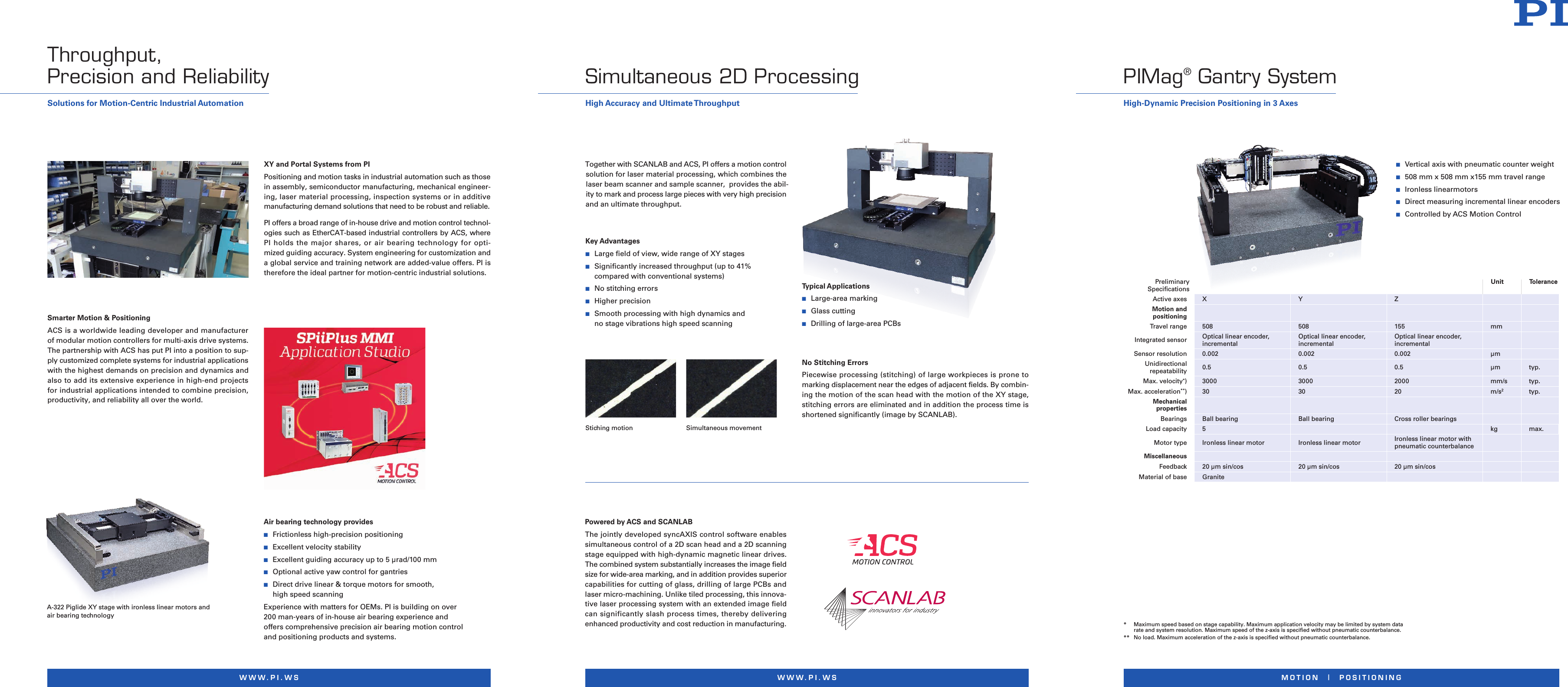 Physik Instrumente PDF PI BRO61 Gantry Engineered Systems