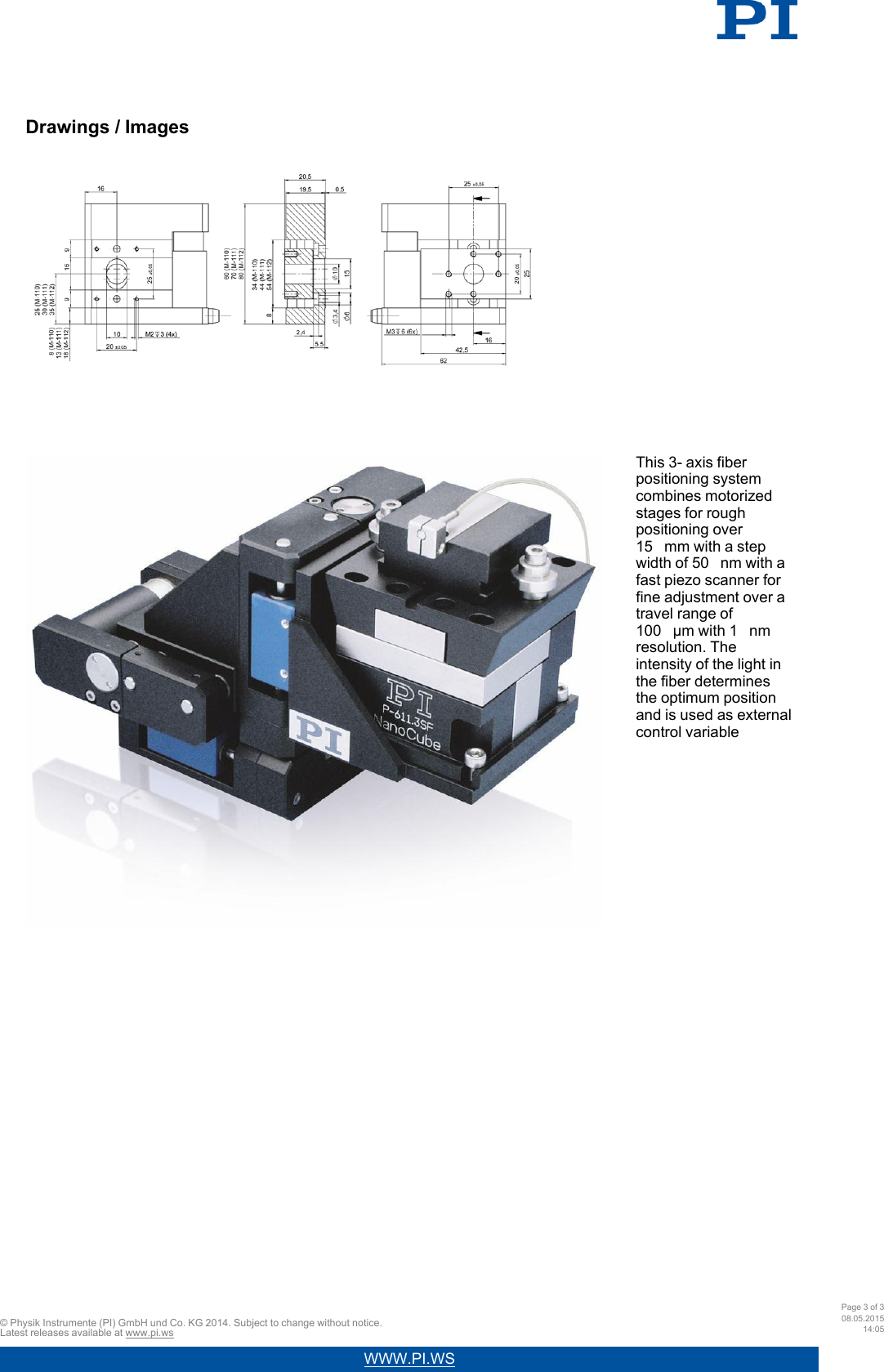 Physik Instrumente PI Data Sheet M 110 111 112 42132