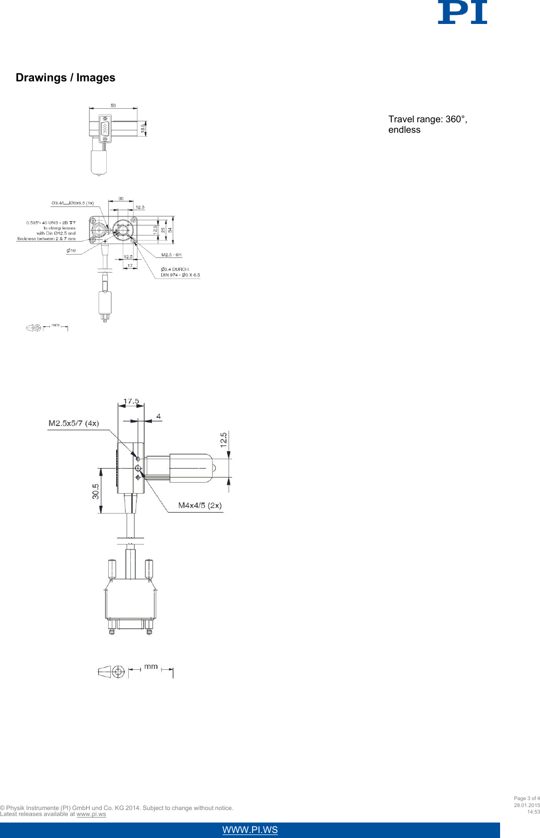 Physik Instrumente PI Datasheet DT 34 20150123
