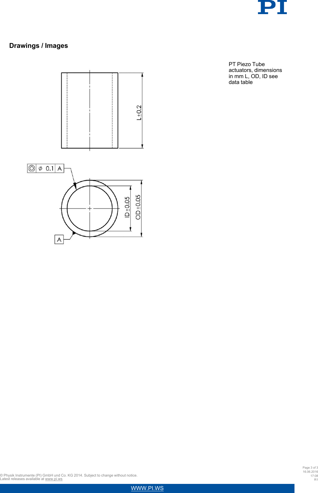 Physik Instrumente PI Datasheet PT230