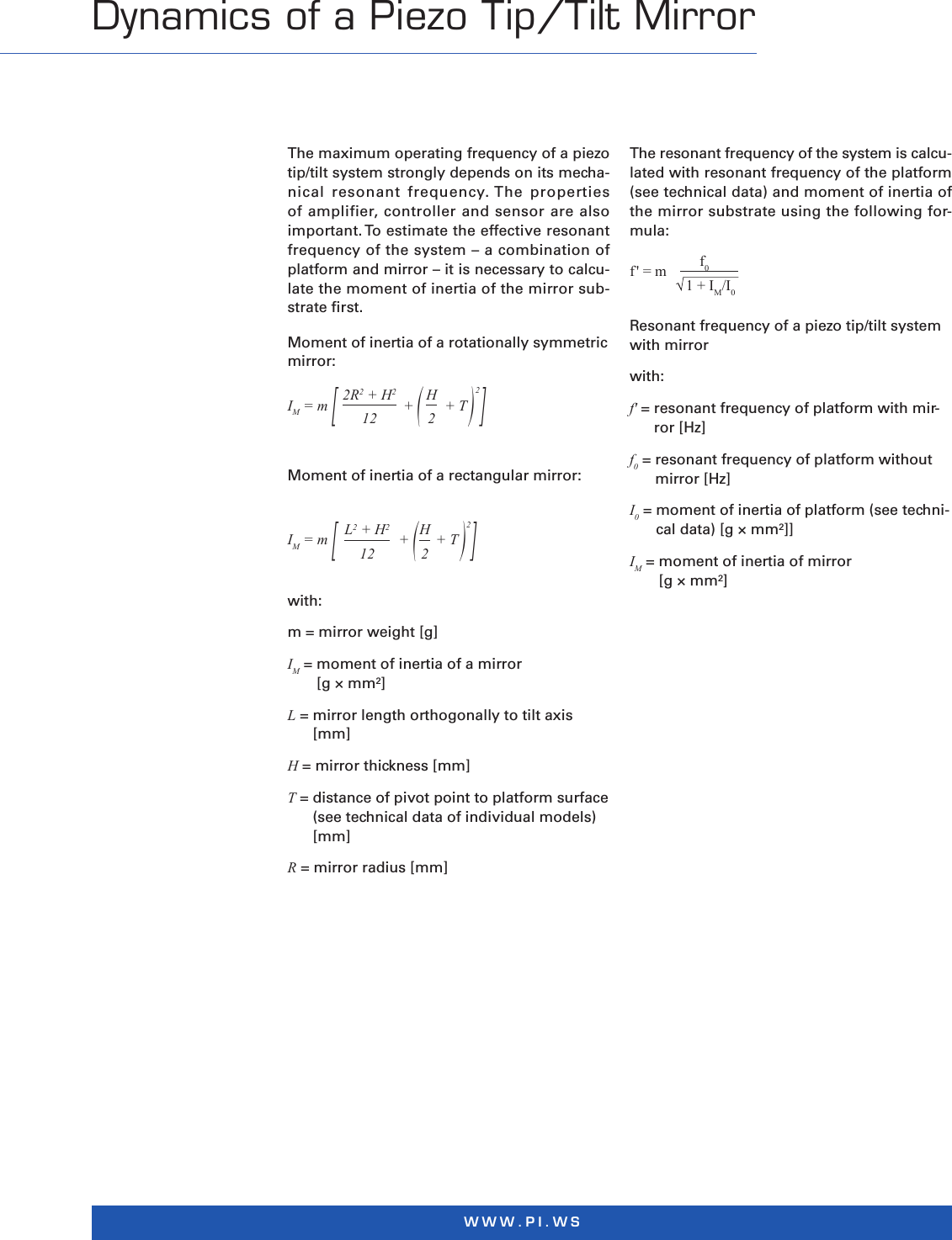 Physik Instrumente Pi Tec66 Kinematics Of Multi Axis Tip Tilt Systems