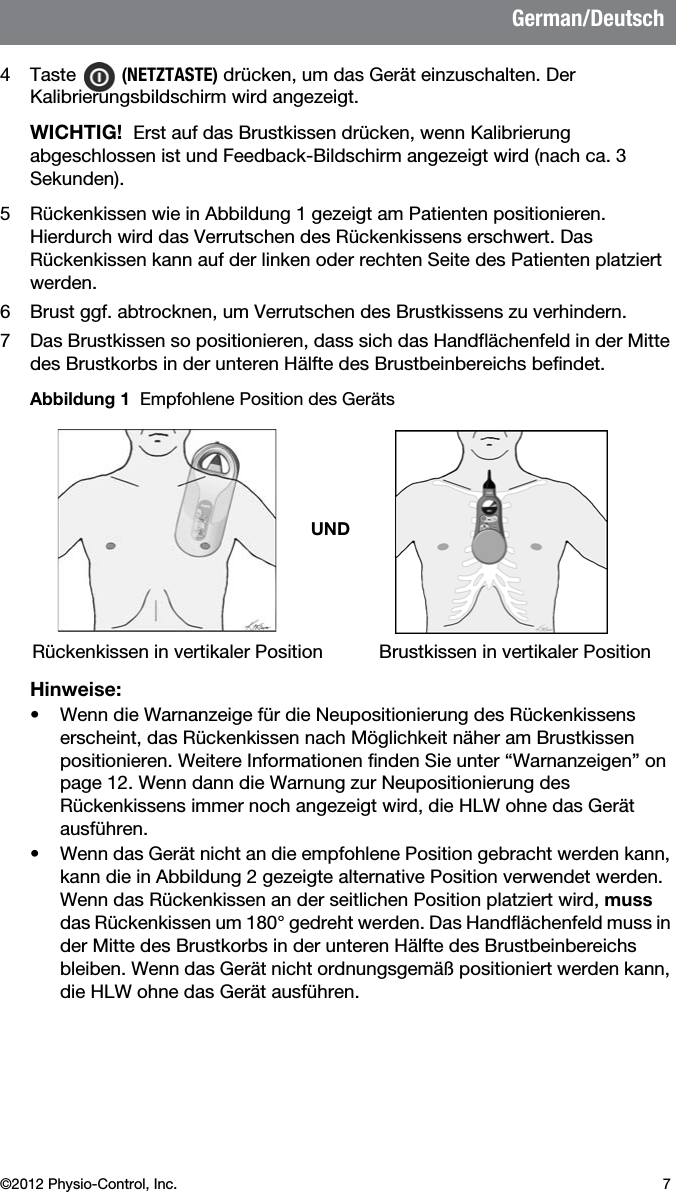 Physio Control TRUCPREV152 TrueCPR User Manual