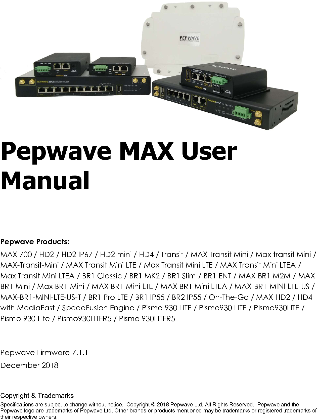 Pismolabs Technology P1930LITER5 PEPWAVE/peplink Wireless Product User ...