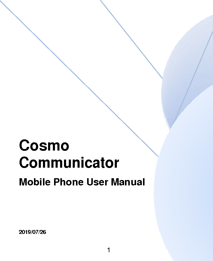 Planet Computers COSMO COSMO User Manual