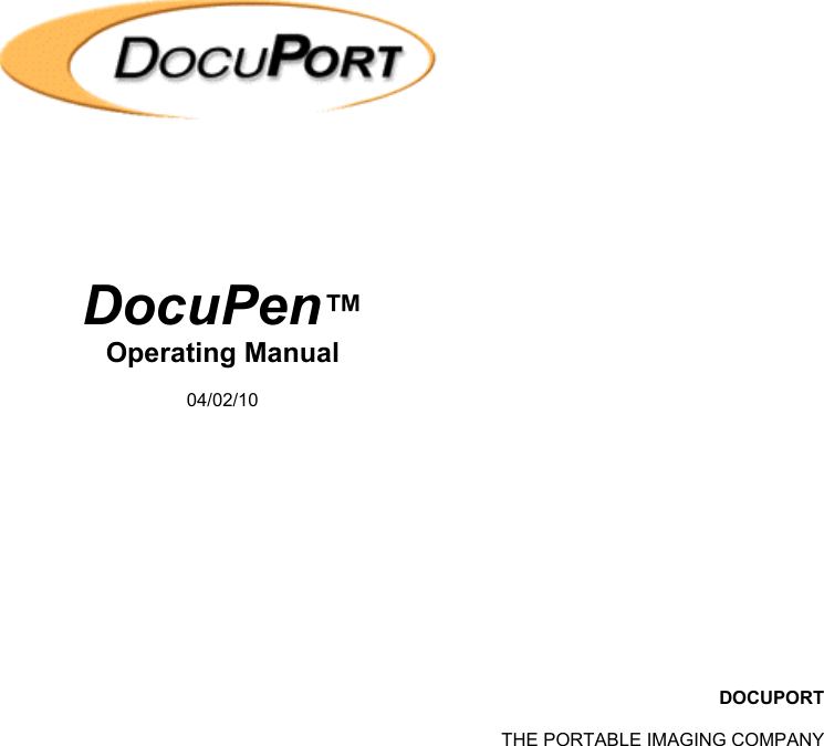 Planon System Solutions Docuport Series Docupen Users Manual Operating ...