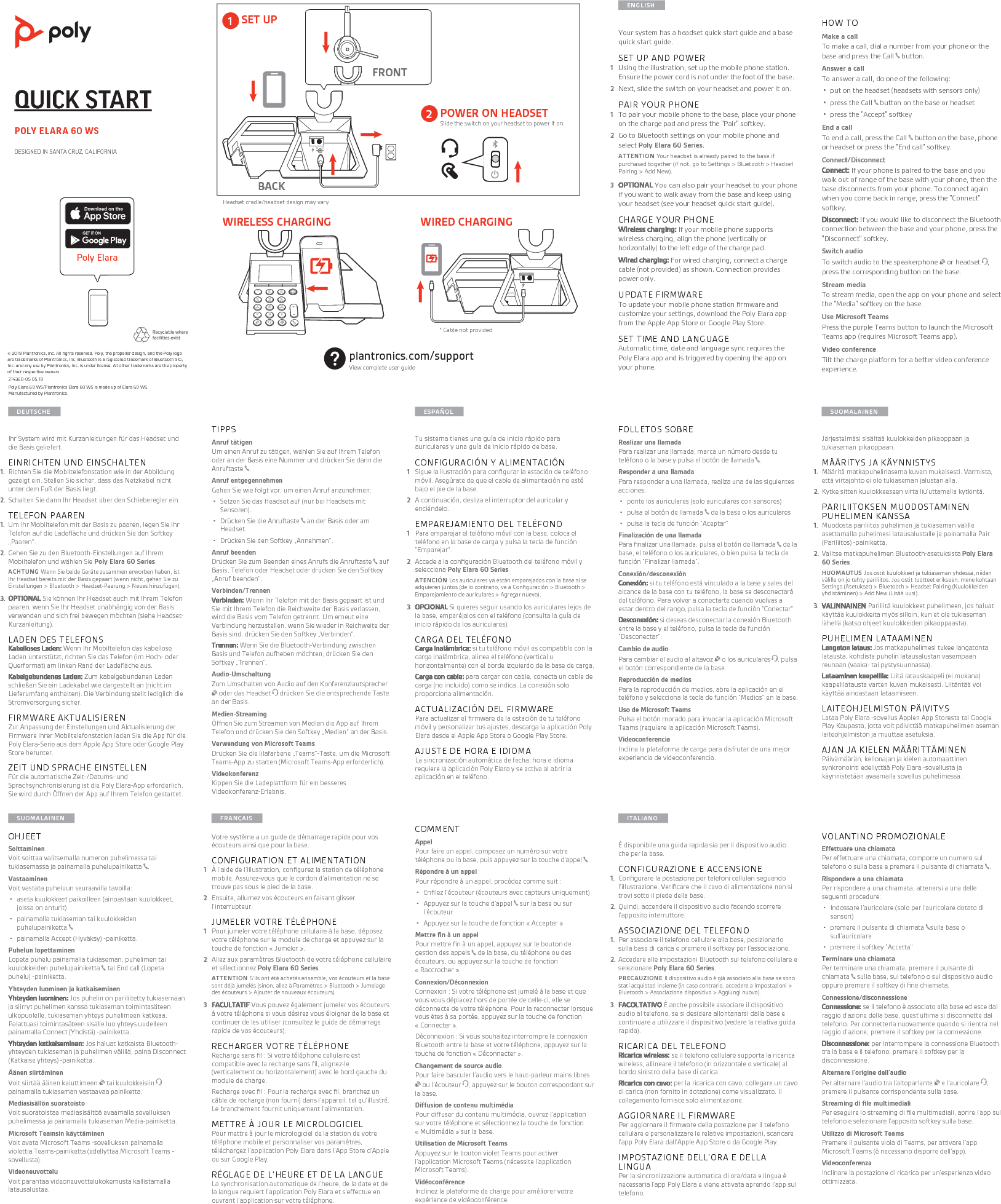 Plantronics E60XXX Mobile Phone Station with Bluetooth User Manual