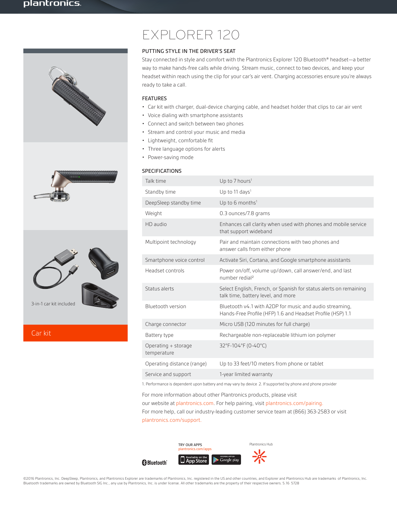 Plantronics Explorer 120 ps