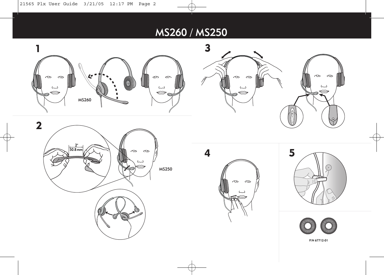 Plantronics MS200 User Guide,MS250 Guide And MS260 UserGuide aviation ug