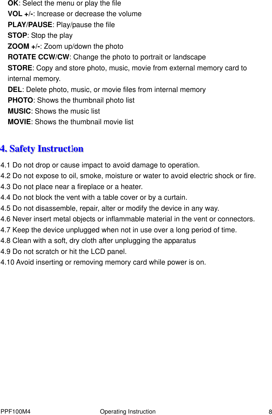 Pogo Products Ppf100M4 Users Manual Pholio