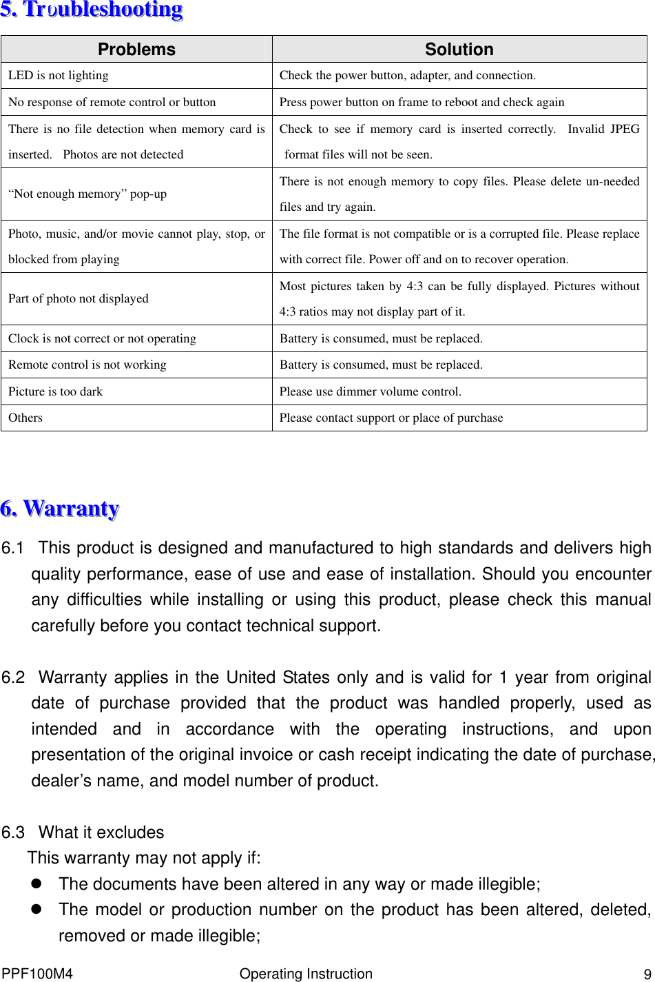 Pogo Products Ppf100M4 Users Manual Pholio