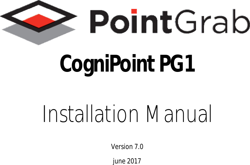 PointGrab PG1001A Cognipoint User Manual