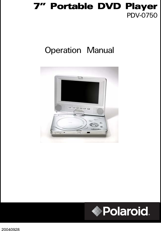 Polaroid Pdv 0750 Users Manual User Guide