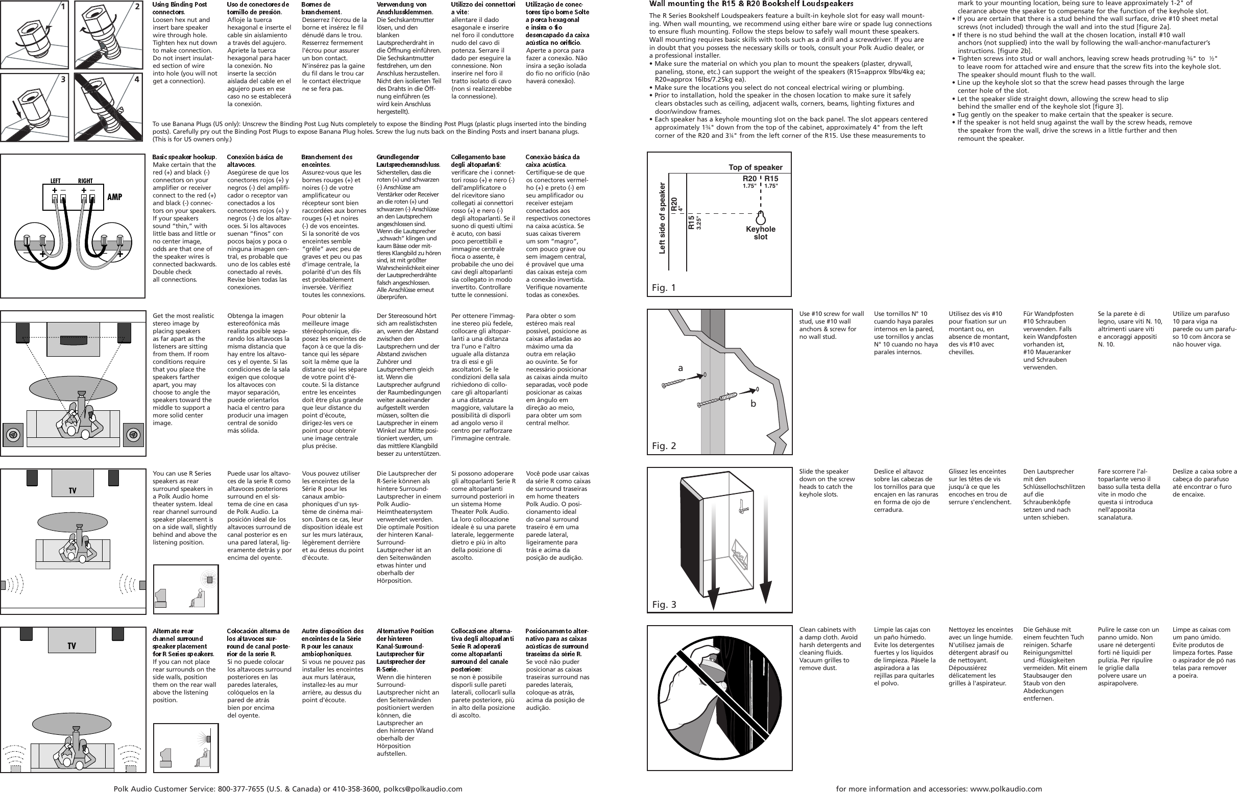Polk Audio R Series Loudspeakers R15 Users Manual R15,20,30,50Manual.qk