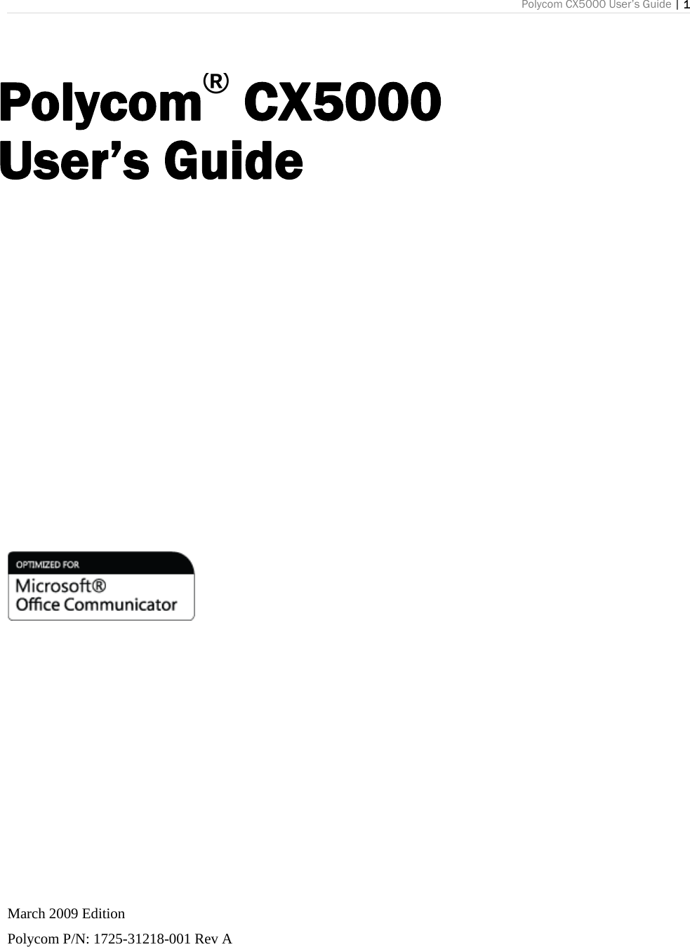 Polycom CX5000 User's Guide User Manual To The 0461d0ed 9a16 489b a04d 3c3ec418c8f7