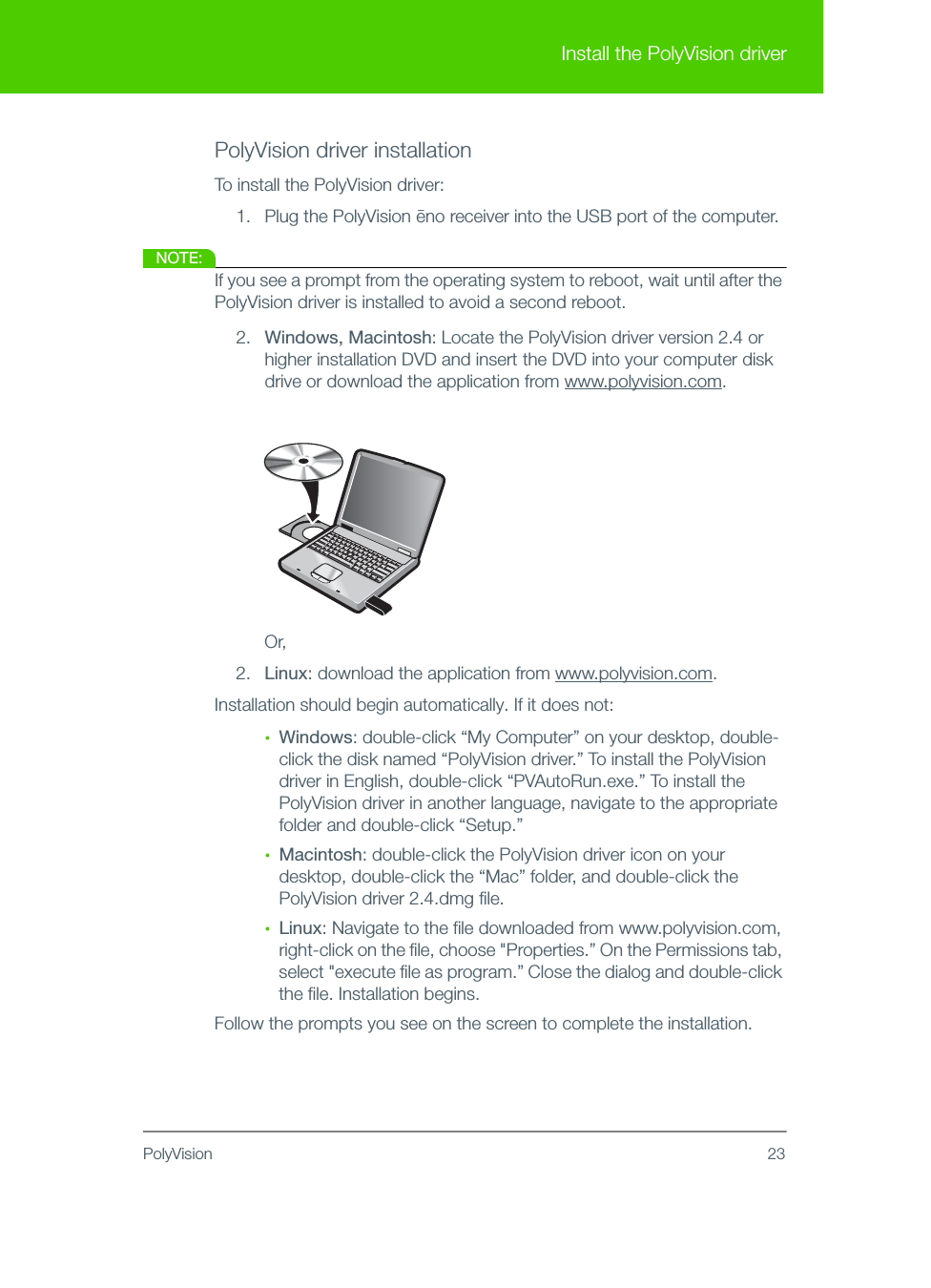 Polyvision Interactive Group POLY556 2002516-001 User Manual 1 eno