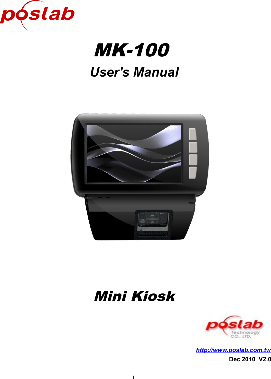 Poslab Technology MK-100 Mini-Kiosk User Manual Wavepos 50