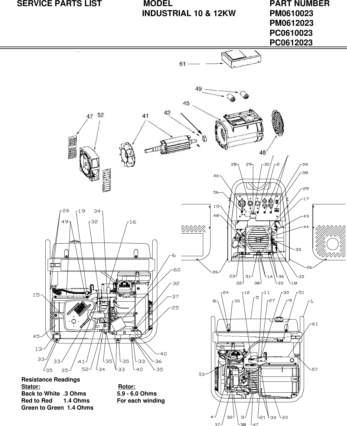 Powermate Pc0610023 Parts List PM0610023_12000