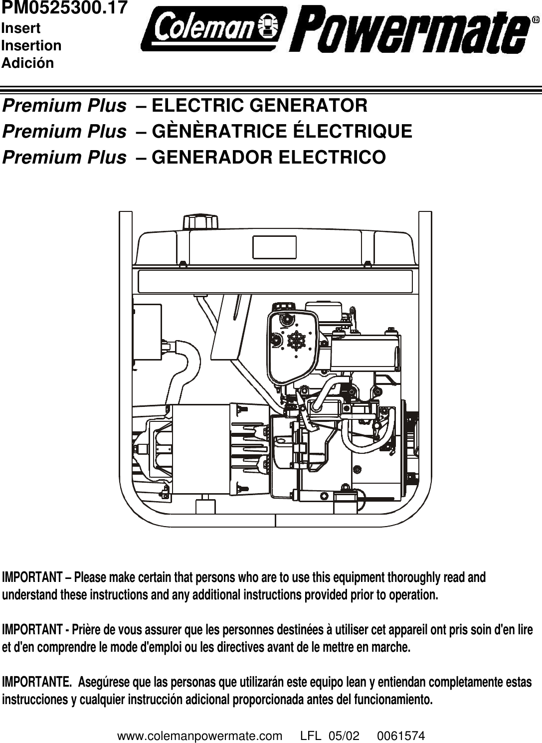 Powermate Pm0525300 17 Users Manual PM0525300.17