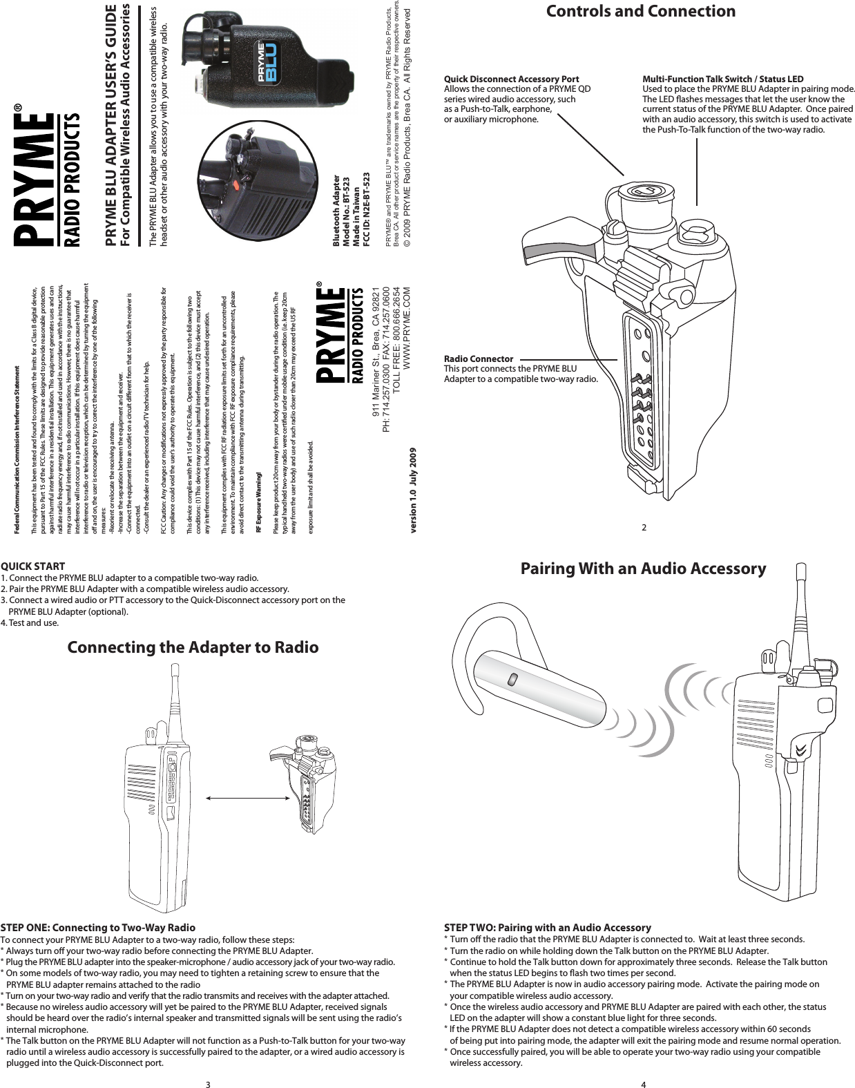 Premier Communications BT-523 BT dongle for Radio User Manual bluetoothadaptermanual ai