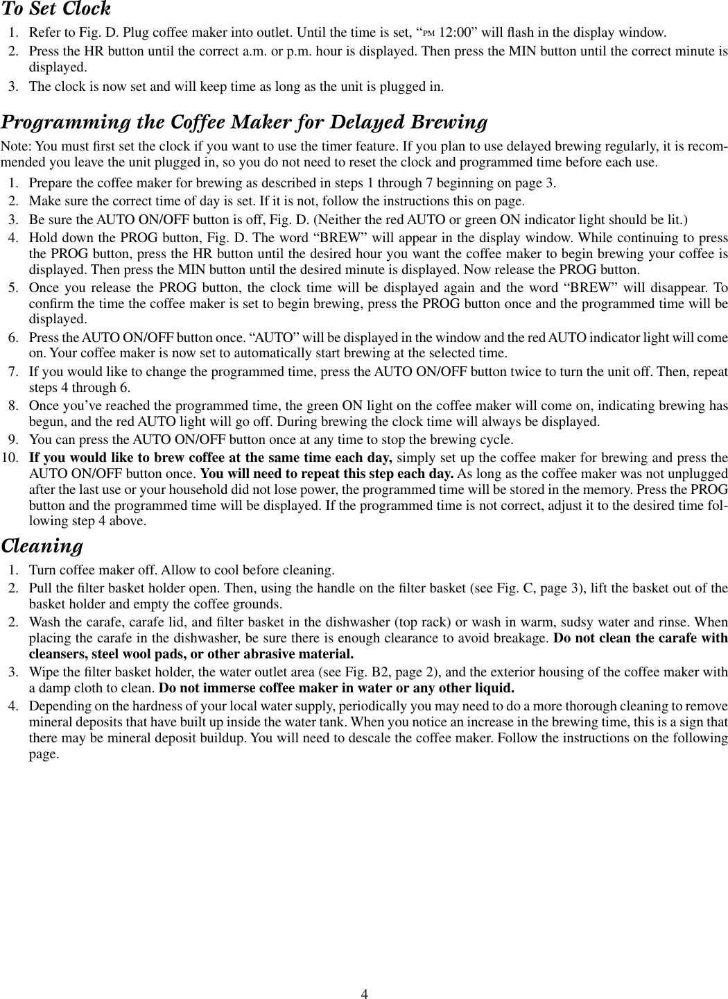 Presto Scandinavian Design Users Manual