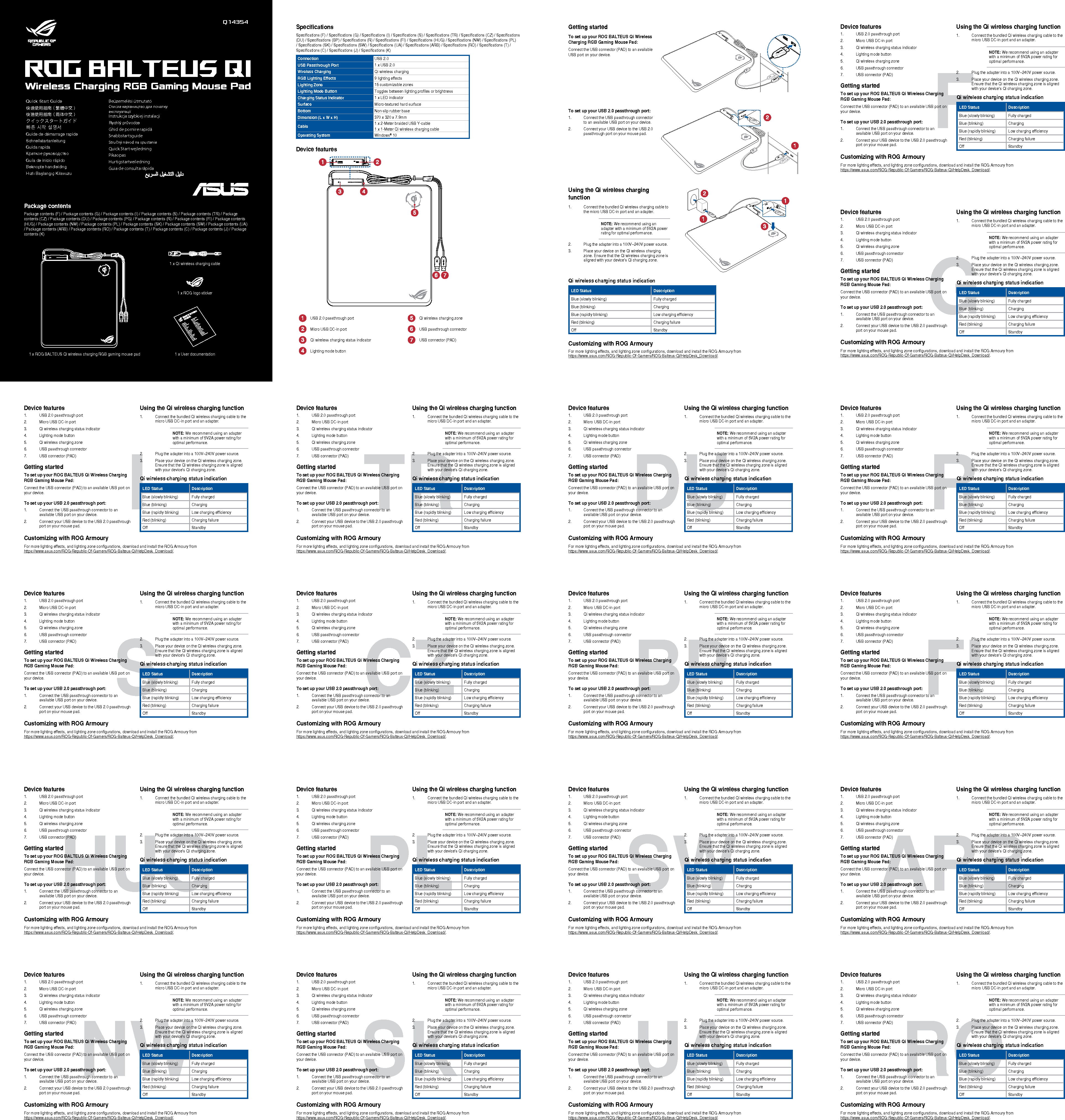 Primax Electronics MNH01 ROG BALTEUS Qi User Manual