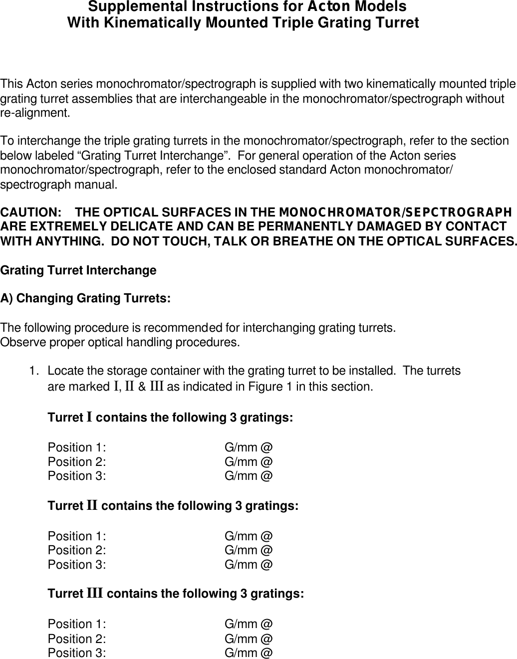 Princeton SP 300i500i Operating Instructions For SP300i/500i Triple ...