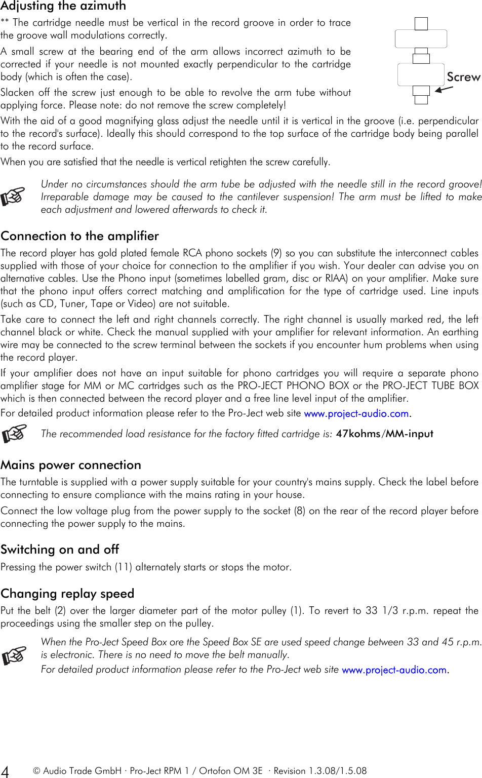 Pro Ject Genie Rpm 1 Users Manual Pro_Ject_RPM1_OrtOM3E_userguide