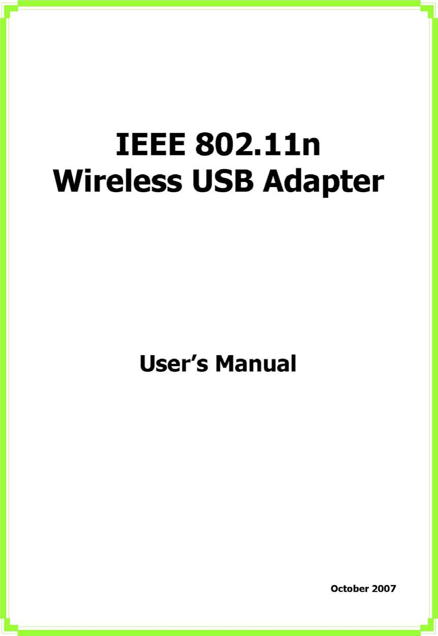 Pro Nets Technology WU81RL WIRELESS USB DONGLE User Manual user