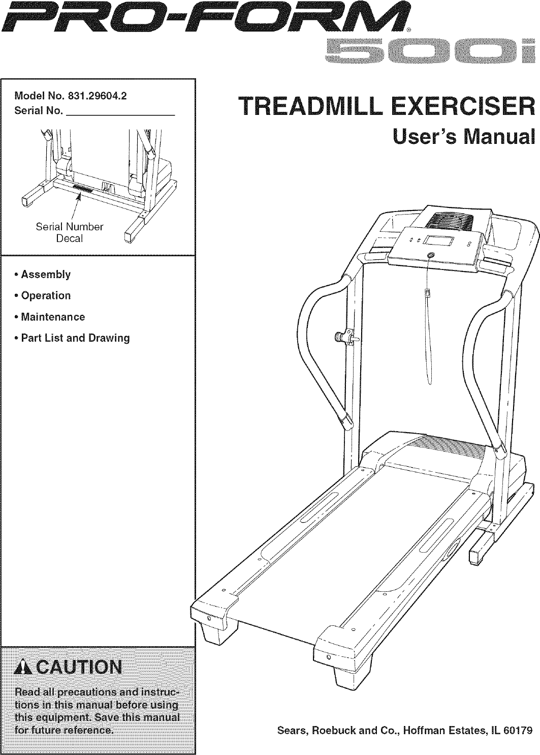 Proform 831296042 User Manual 500 I Manuals And Guides L0610167