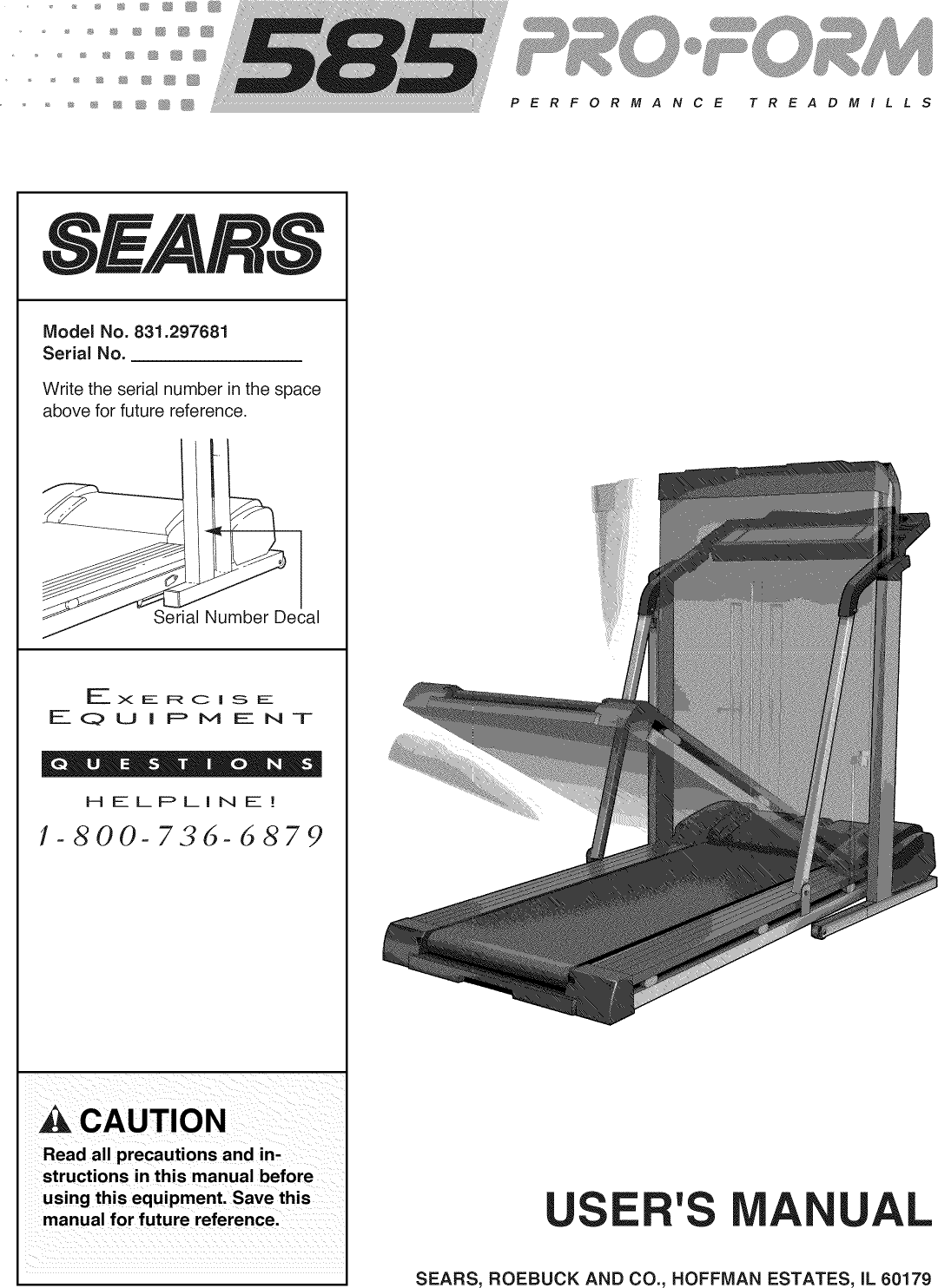 Proform 831297681 User Manual 585 Manuals And Guides L0906457