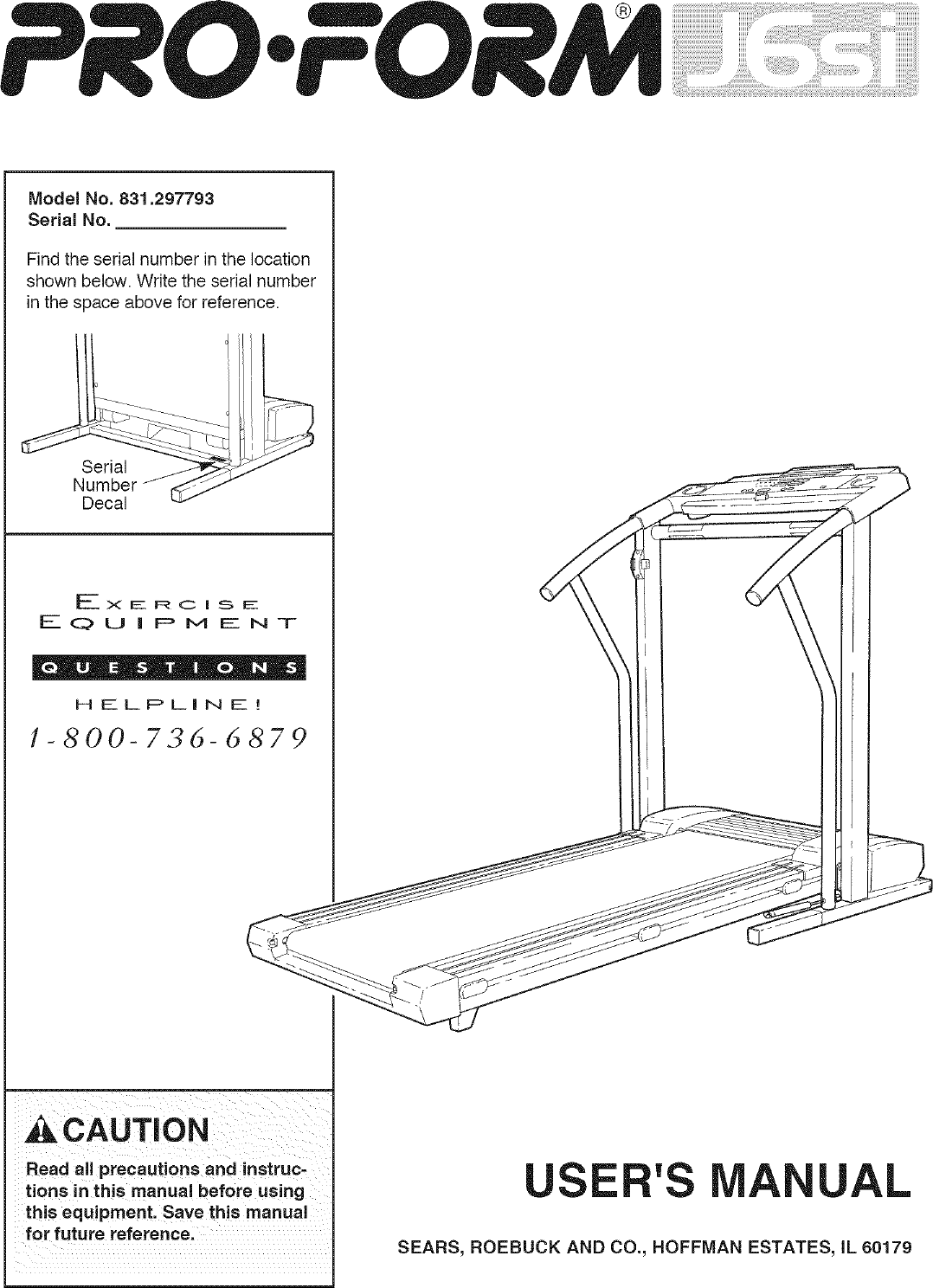 Proform 831297793 User Manual J6SI EKG Manuals And Guides L0802678