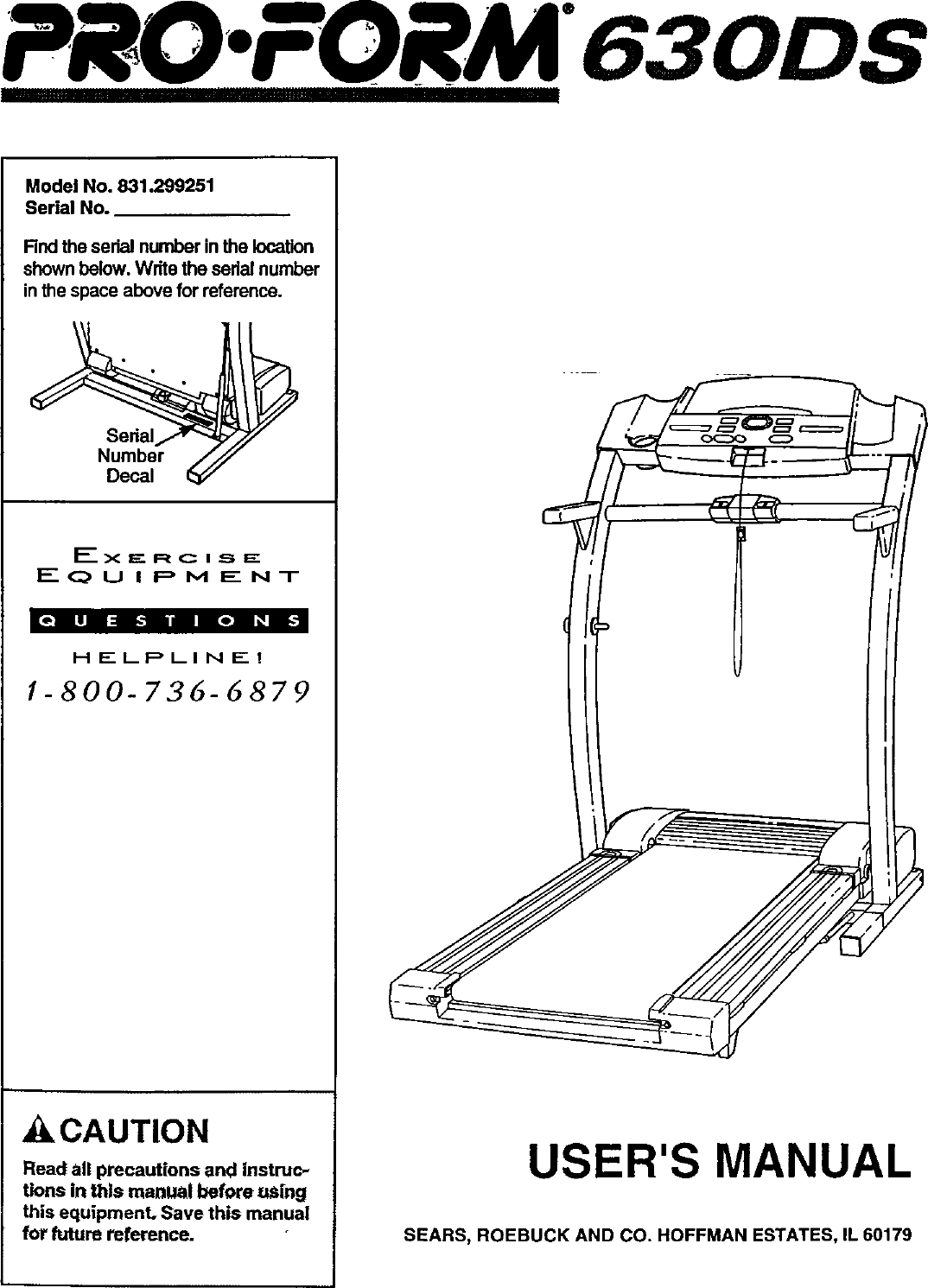 Proform 831299251 User Manual 630DS Manuals And Guides L0020231