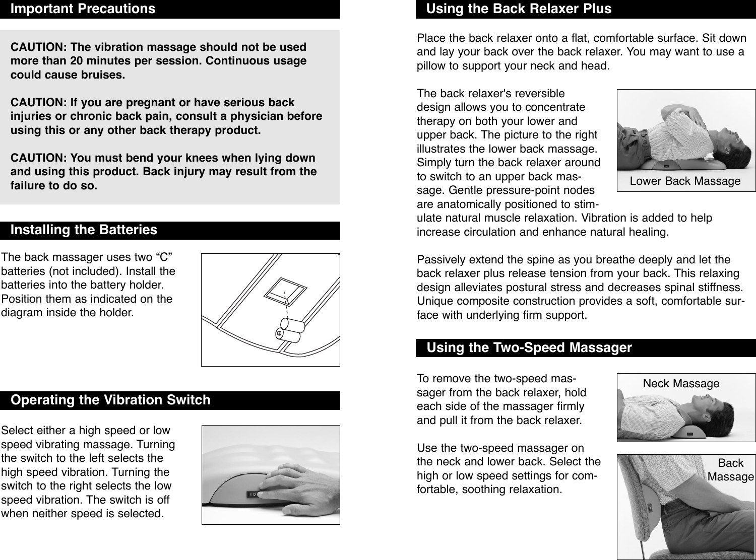Proform 219960 Back Relaxer Plus Users Manual 219960 Proform 219960 Back Relaxer Plus Users Manual 219960