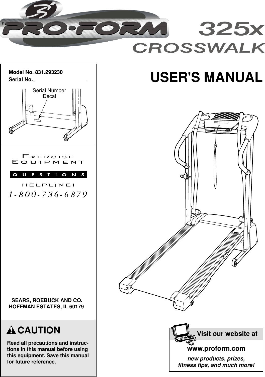 Proform 831 29323 Users Manual