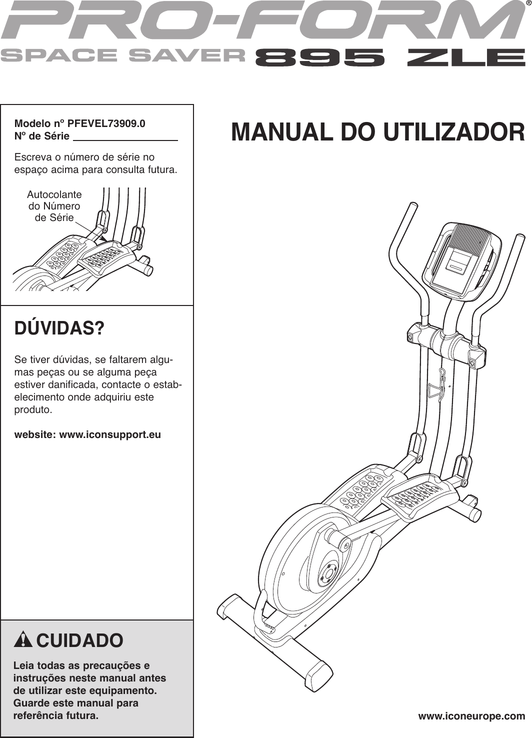 Proform Pfevel739090 Spacesaver 895 Zle Elliptical Users Manual 285430