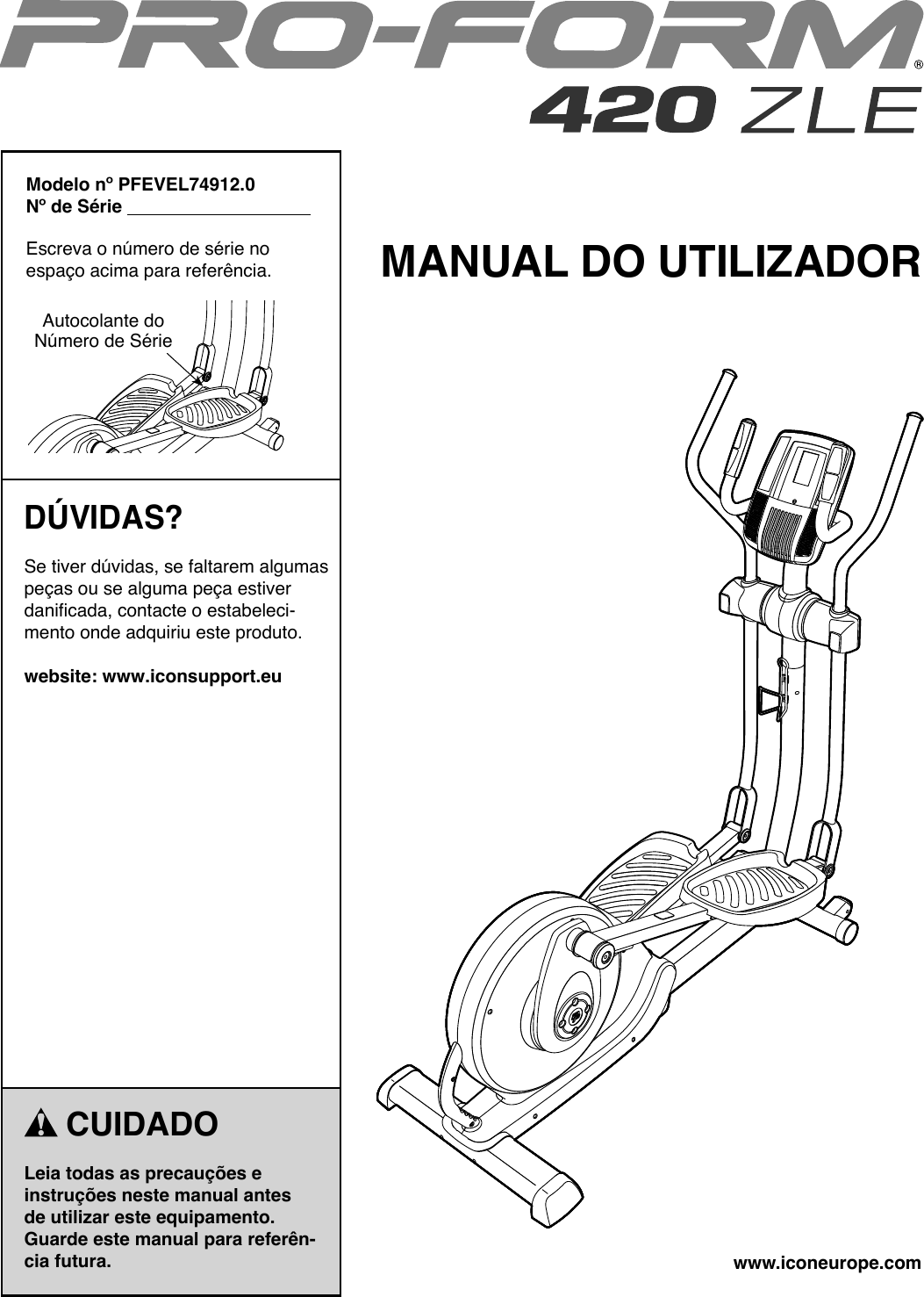 Proform Pfevel749120 420 Zle Elliptical Users Manual